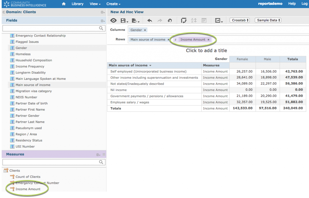 Ad Hoc View – Change Summary Calculation – Community BI Support
